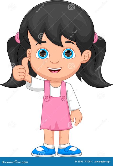 Dibujo Animado De La Pequeña Niña Ilustración del Vector Ilustración