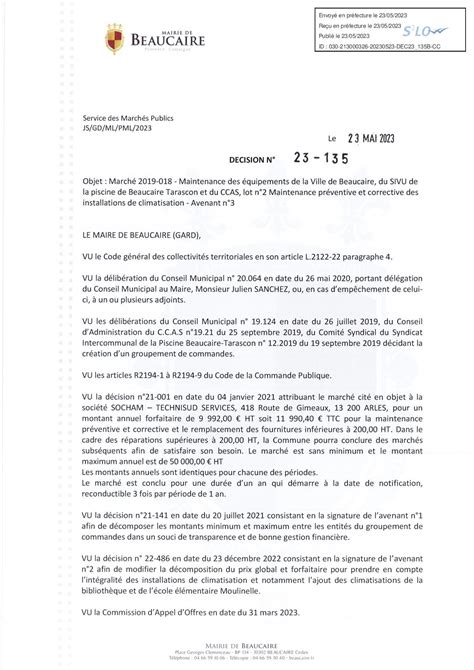 Calaméo Fichier Parution Décision 23 135 Du 23 05 2023