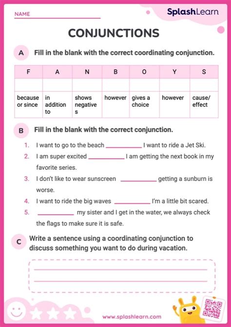 Printable Prepositions And Conjunctions Worksheets Splashlearn