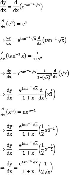 differentiate the function with respect to x e tan 1√x sarthaks econnect largest online