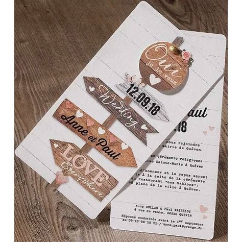 Faire Part En Forme De Pancarte Boh Me Pour Un Mariage