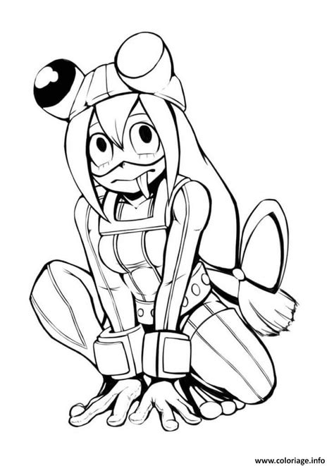 Coloriage Tsuyu Asui From My Hero Academia Dessin My Hero Academia à