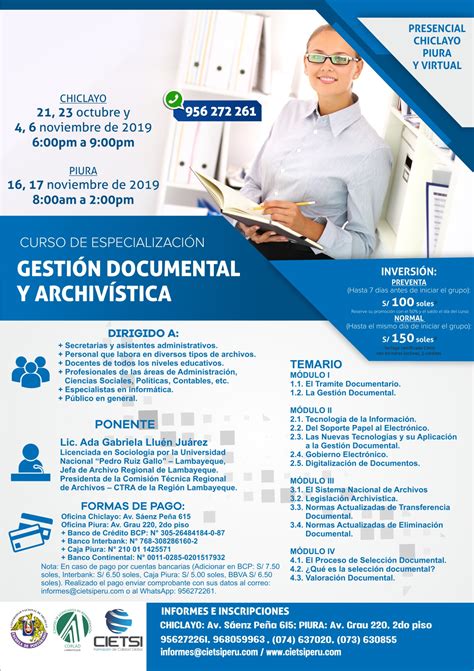 CURSO DE ESPECIALIZACIÓN GESTIÓN DOCUMENTAL Y ARCHIVÍSTICA