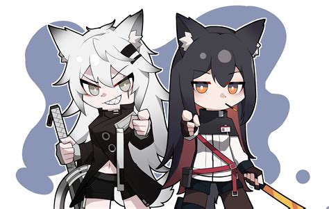 Texas And Lappland Arknights Drawn By Yzbr Danbooru