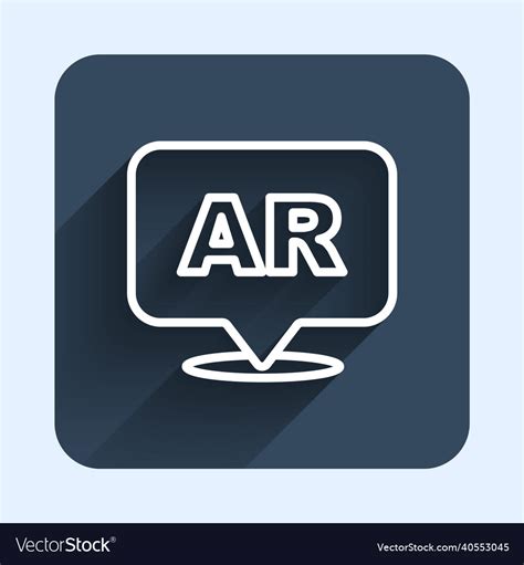 White Line Augmented Reality Ar Icon Isolated Vector Image