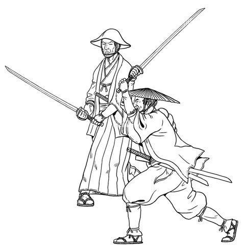 Coloriage Le Samouraï télécharger et imprimer gratuit sur