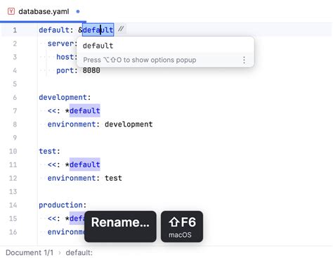 YAML PhpStorm Documentation