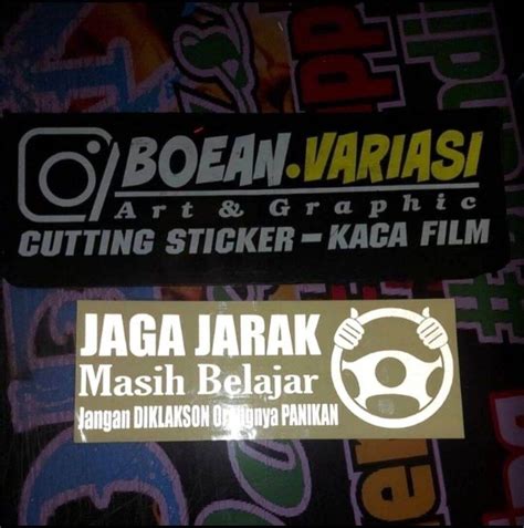 Cutting Sticker JAGA JARAK MASIH BELAJAR Lazada Indonesia