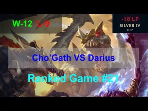 Ranked Game Cho Gath Vs Darius Top Youtube