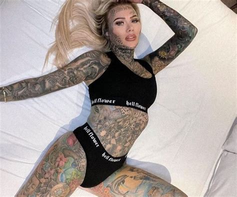 Britains Most Tattooed Woman Slips Into Lingerie To Flaunt Complete Body Ink Daily Star