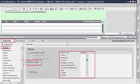 export data from wincc runtime advanced into excel using vb script