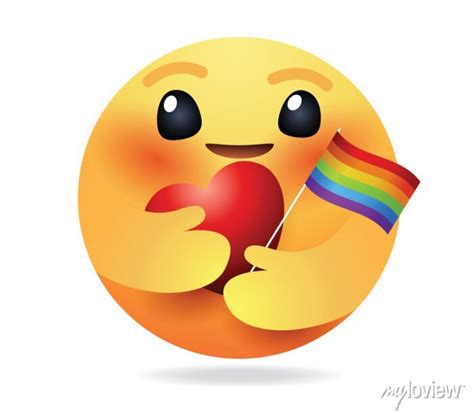 High Quality Emoticon On White Background Emoji With Pride Flag Wall