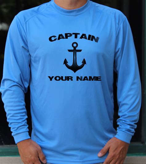 Personalized Custom Captain Long Sleeve Shirt Boating Gift Fishing