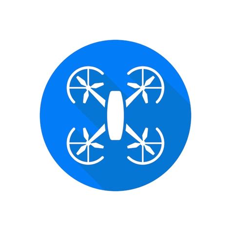 Drone estilo plano vector icono quadcopter ilustración Vector Premium