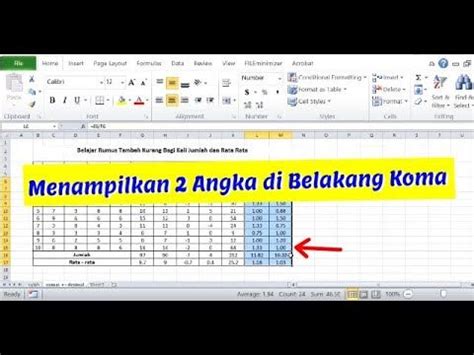 Cara Membuat 2 Angka Dibelakang Koma Pada Excel Secara Otomatis