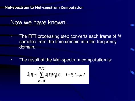 mel spectrum to mel cepstrum computation a speech recognition presentation october ji gu ppt