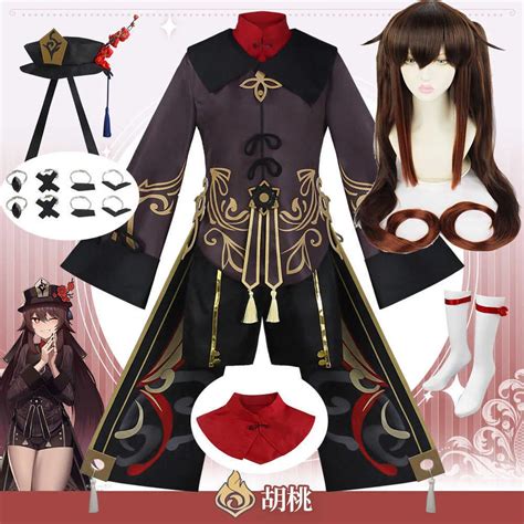 Genshin Impact Hutao Cosplay Costume Chinese Style Uniform For Womens