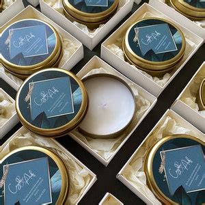 Bulk Wedding Favor Candle In Metal Box Personalized Mini Etsy