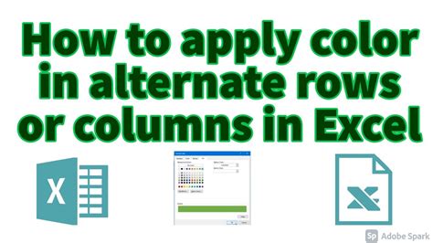 How To Apply Color In Alternate Rows Or Columns In Excel YouTube
