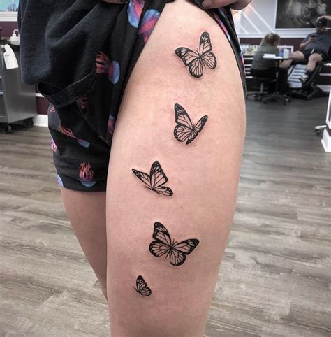 Butterfly Tattoos On Leg