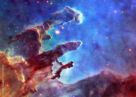 Somewhere In Space Near Pillars Of Creation Science Fiction Elements