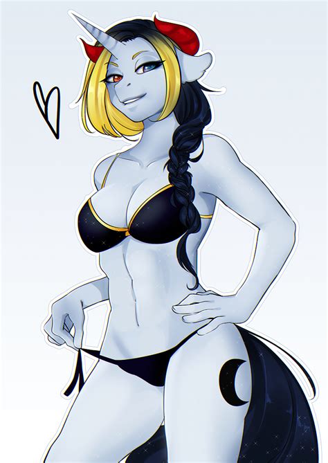 1131578 Suggestive Artistslyblue7 Oc Oc Only Oczoa Unicorn Anthro Anthro Oc Bikini