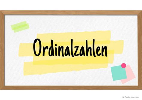 Ordinalzahlen Deutsch DAF Powerpoints