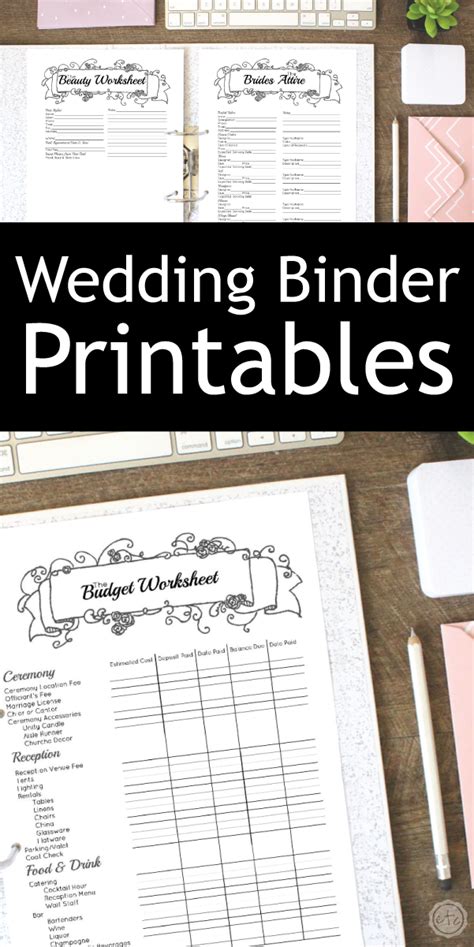 Free Printable Wedding Planner Binder