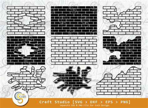 Brick Wall Silhouette Brick Wall SVG Brick Svg Wall Svg Etsy