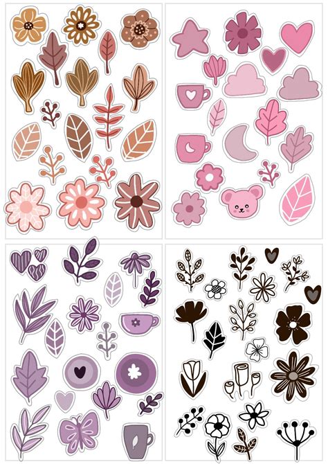 Set Of Colorful Printable Stickers Scrapbook Stickers Printable
