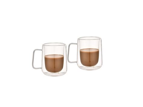 Set 2 Tazas Térmicas Doble Pared 300ml Vidrio Varenna CRISTALERIA