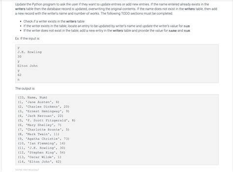 solved 6 23 lab python insert update sqlite3 datafiles