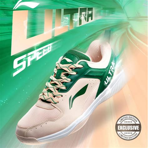 Promo New Sepatu Badminton Lining Ultra Speed Aytt Novelle Peach