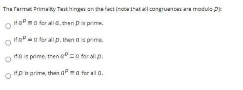 solved the fermat primality test hinges on the fact note