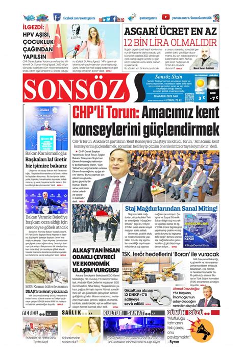 Gazete Keyfi ile GazeteOku Gazete Manşetleri ve 1 sayfaları 20 Aralık