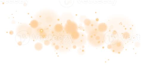 Golden Shining Bokeh Lights With Glowing Particles On Transparent