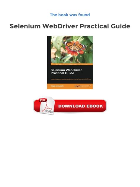selenium webdriver practical guide free download pdf pdf selenium software software