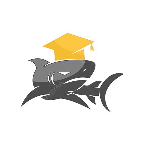 Sharking Clipart Hd PNG Shark Education Logo Design Vector Isolated