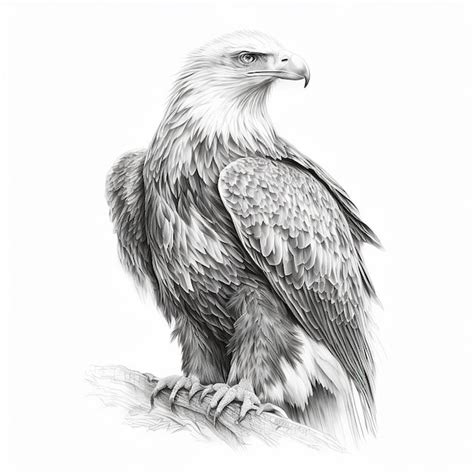 Dibujo a lápiz ilustraciones lindo dibujo de águila generado por ai