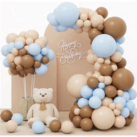 Buy Am Anna Baby Blue Brown Balloon Garland Arch Kit Pcs Teddy Bear