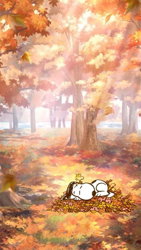 Snoopy Fall Wallpaper In 2024 Fall Wallpaper Snoopy Wallpaper