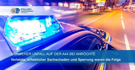 Polizei NRW DO on Twitter Schwerer Unfall auf der A44 bei Anröchte