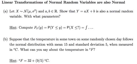 solved let x ~n mu sigma 2 and a b r show that y a