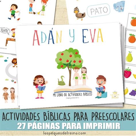 ADÁN Y EVA Libro de actividades bíblico LEARNING BOOK Preescolar