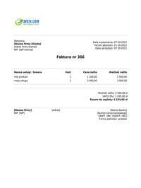Darmowy wzór faktury PDF Excel Word Google Docs Google Sheets