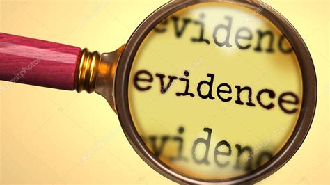 Examinar Y Estudiar La Evidencia Se Muestra Como Una Lupa Y La Palabra