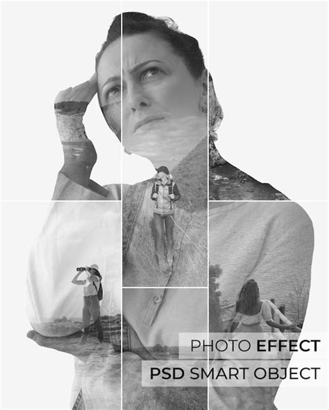 Efecto fotográfico de formas de doble exposición Archivo PSD Gratis