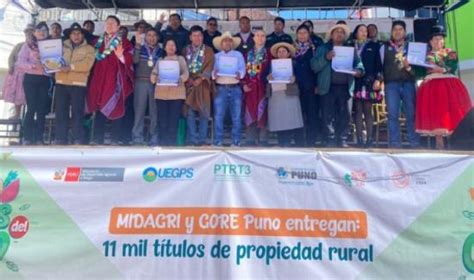 Midagri entregó 11 378 títulos de propiedad en Puno