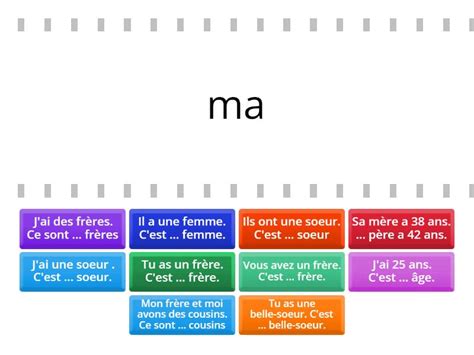 Les Adjectifs Possessifs Find The Match