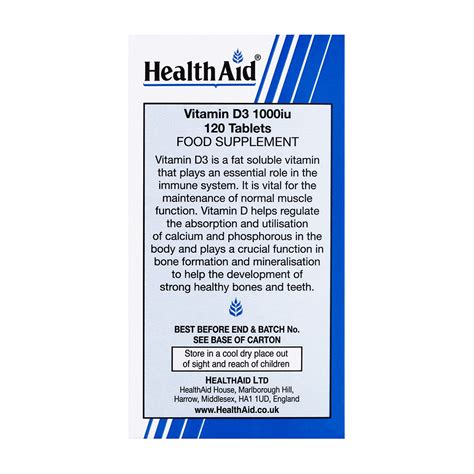 HealthScoop HealthAid Vitamin D3 1000iu 120 Tablets
